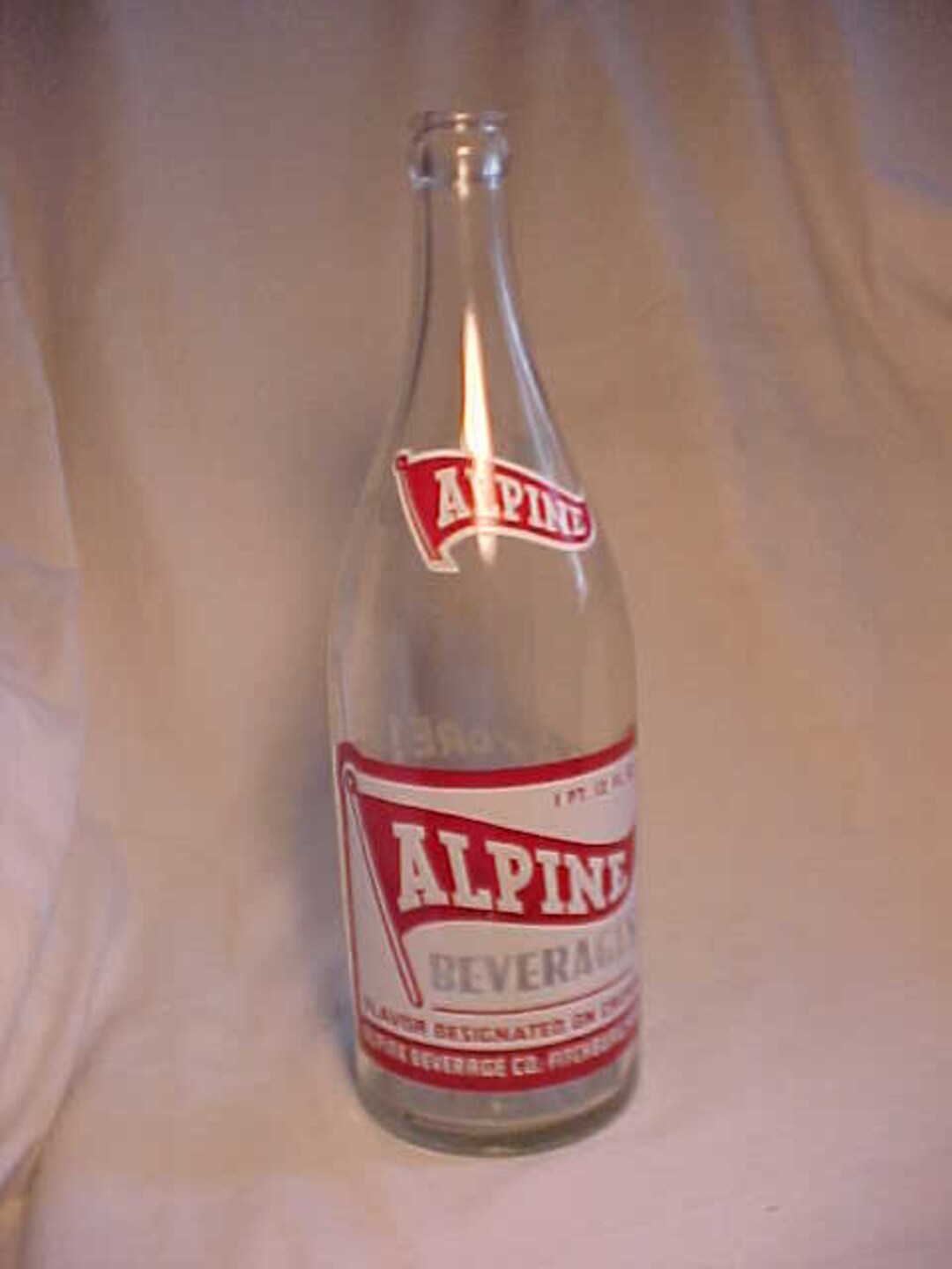 1945 Alpine Beverages Alpine Beverage Co. Fitchburg, Mass., Clear Glass ...