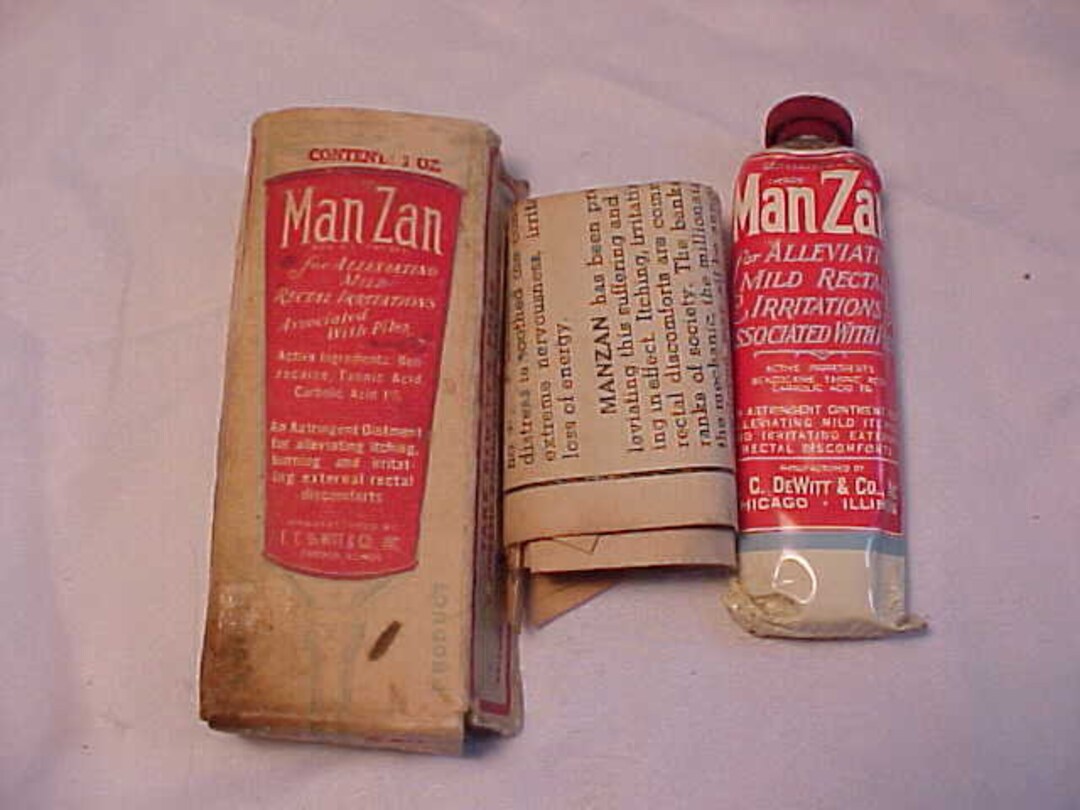 C1930s Man Zan Rectal Ointment E. C. Dewitt & Co. Chicago, Illinois ...
