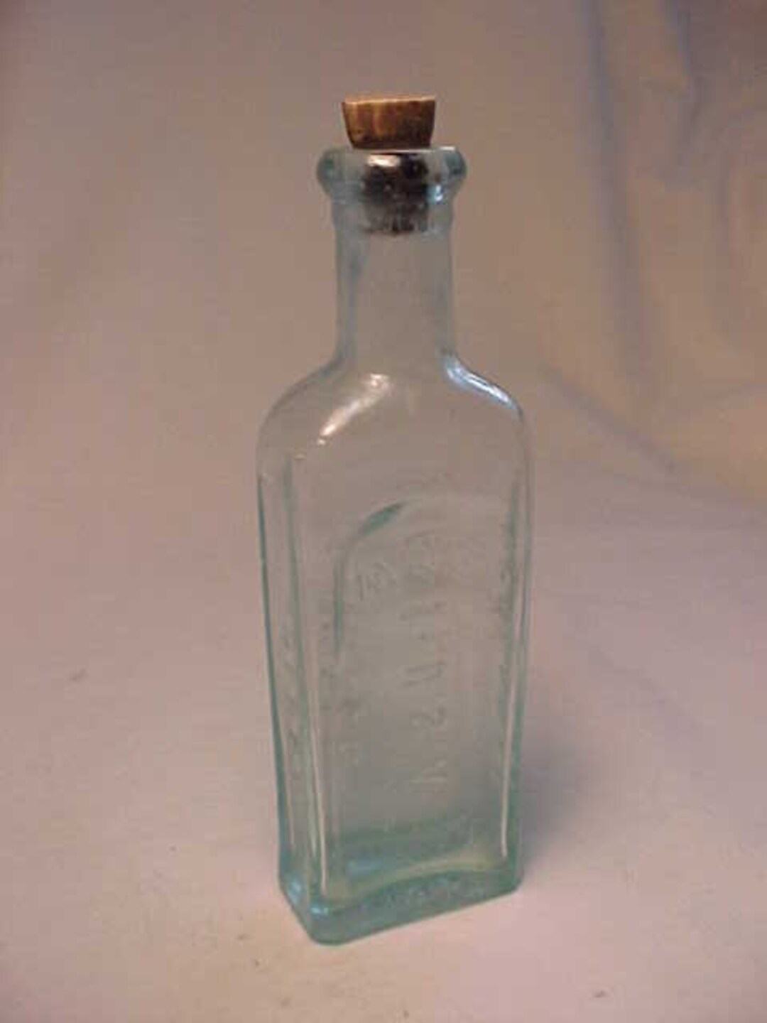 C1890s Ayer's Cherry Pectoral Lowell, Mass. , Aqua Blown Glass Cork Top ...
