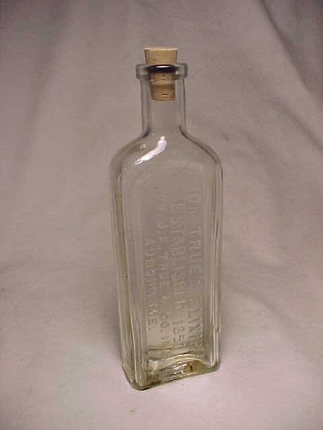 C1920s Dr. True's Elixir Auburn, ME., Cork Top Clear Glass Maine Patent ...