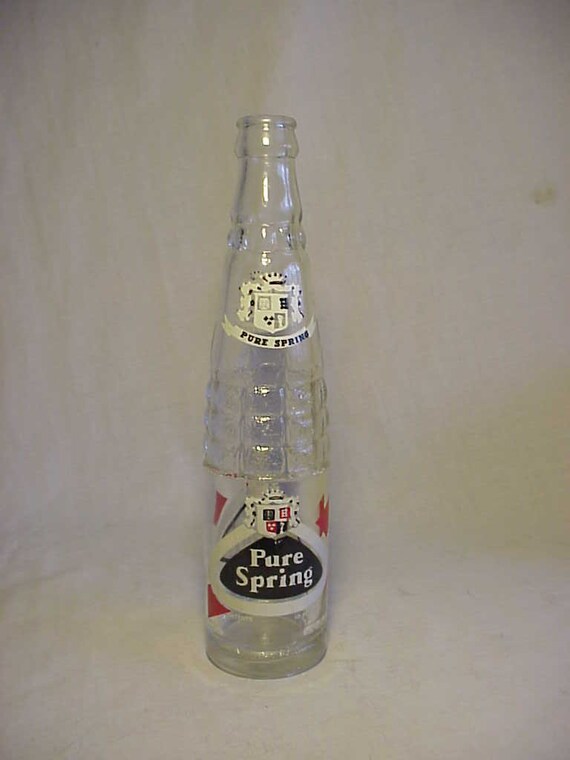 C1960s Pure Spring 10 Fluid Ounce Clear ACL Painted Label - Etsy