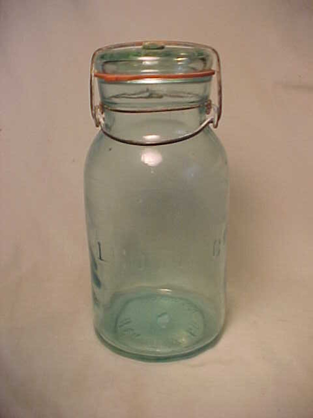 C1890s Leotric One Quart Aqua Ground Lip Fruit Jar Canning Jar, Great ...