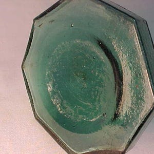 C1840-50s Pontil Teal Green Glass Cork Top Umbrella Inkwell Ink Bottle ...