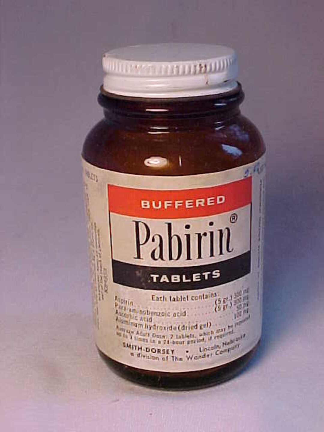 C1950s 100 Tablets Buffered Pabirin Tablets Smith Dorsey Lincoln ...