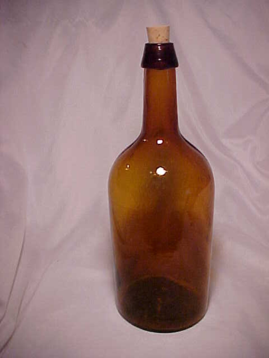 C1870s 1/2 Gallon Size Stoddard Orange Amber Blown Glass Cork Top ...