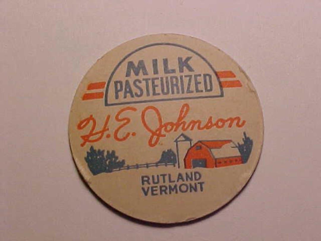C1940-50s H. E. Johnson Pasteurized Milk Rutland, VT. Vermont, Milk ...