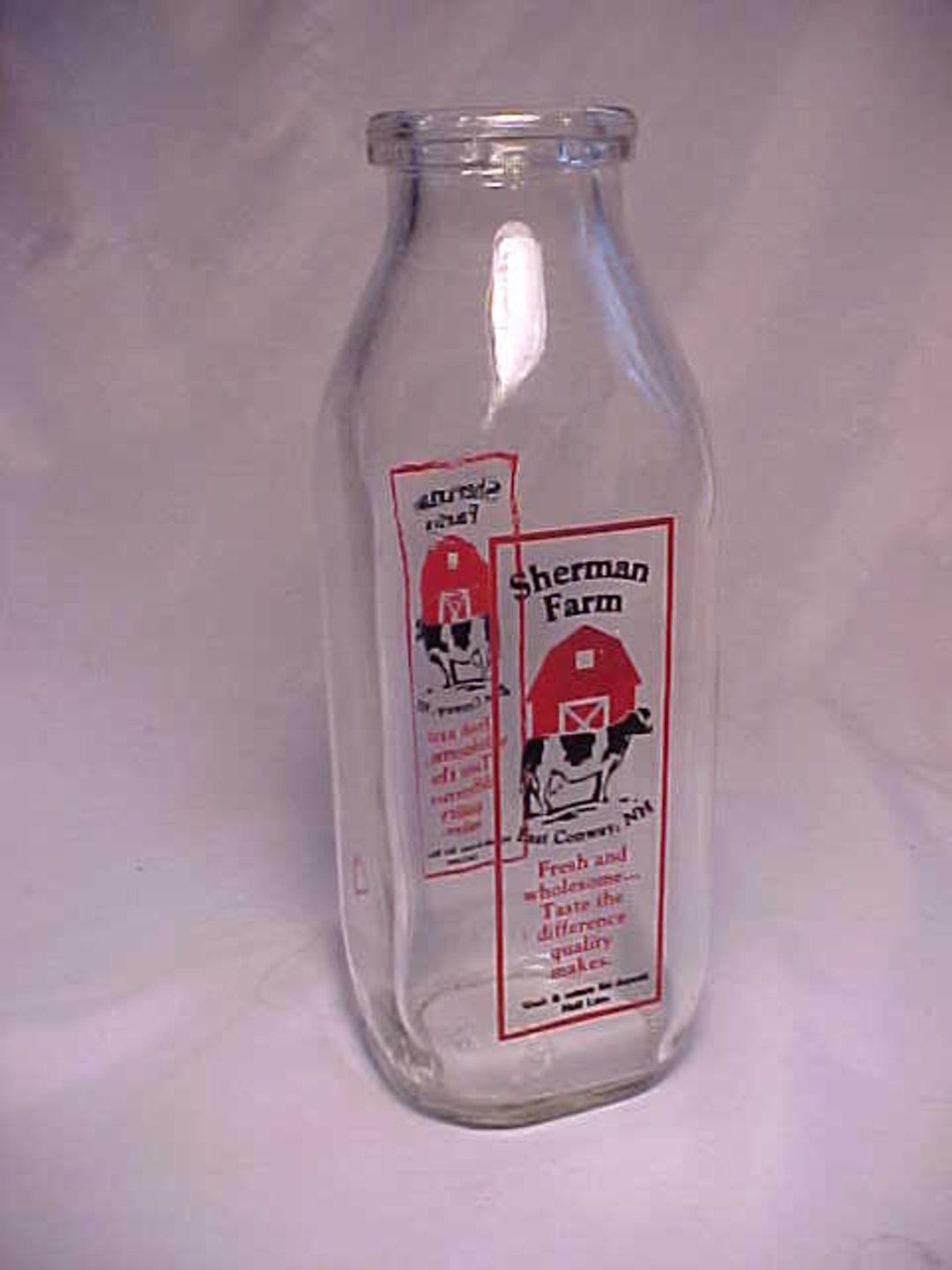 Sherman Farm East Conway, N.H. , Red and Black Pyro Painted Label ...