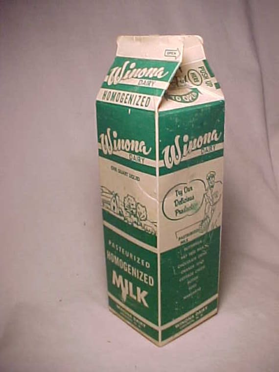 Quart Of Milk Carton Red Wing Milk Carton Wax Lined Unused Vintage