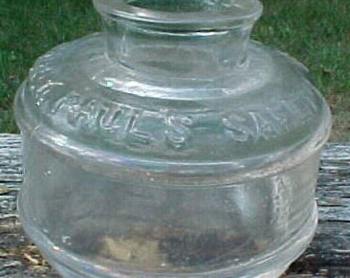 C1890s Paul's Safety Bottle & Ink Co. N.Y., Cork Top Blown Clear Glass ...