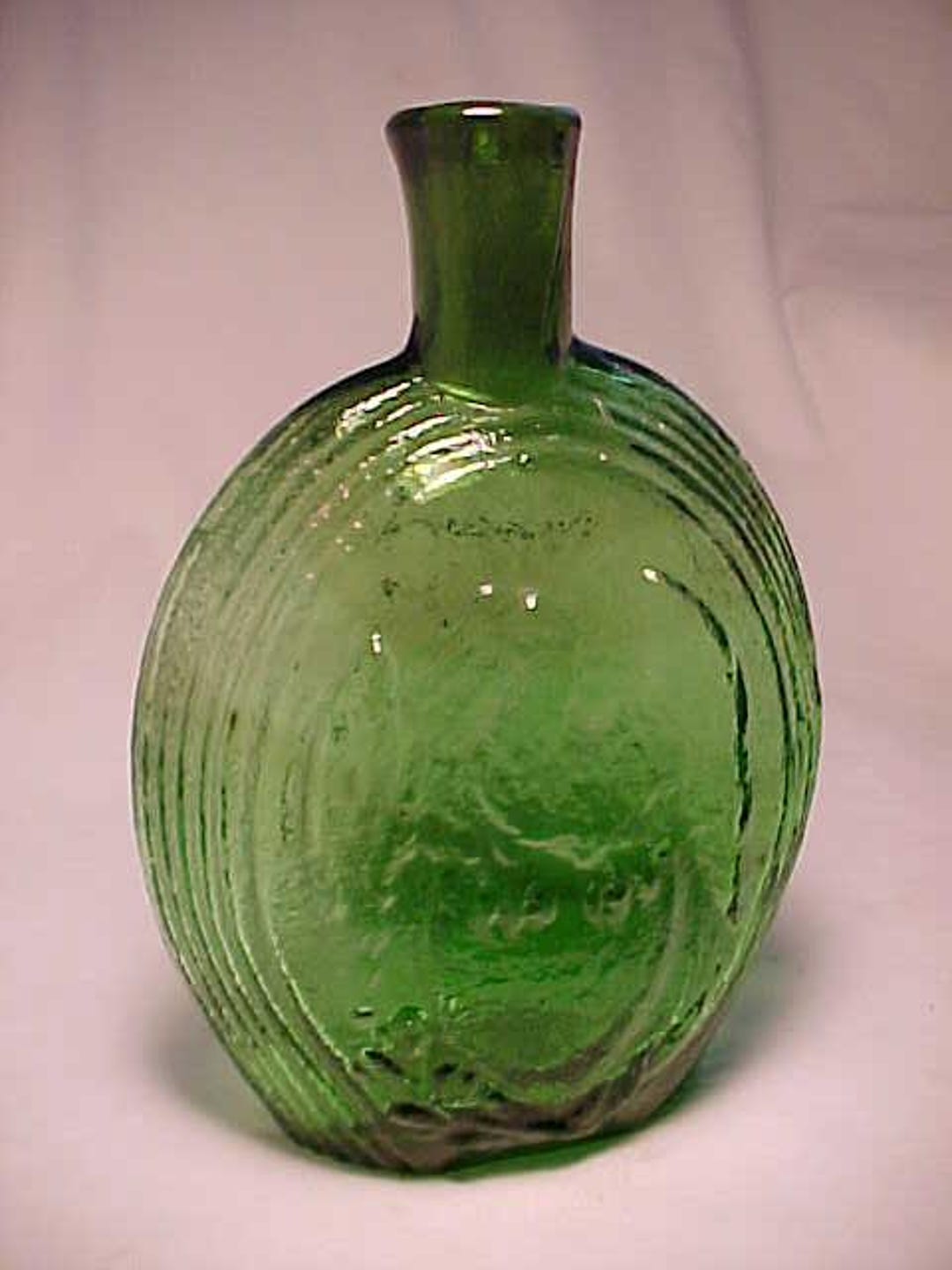 C1940s Cork Top Emerald Green Blown Glass Historical Our Country Flask ...