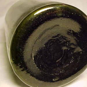 C1840s One Quart Size Cork Top Olive Green Blown Glass Demijohn Booze ...