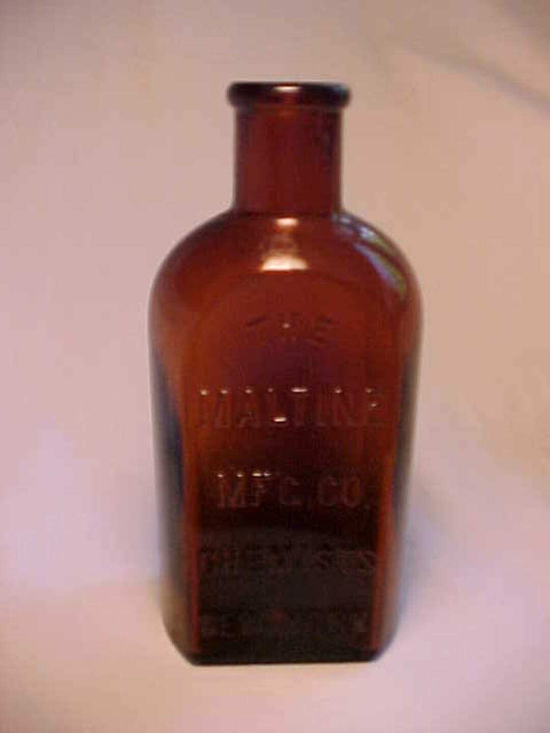 C1890s the Maltine Mfg. Co. Chemists New York , Amber Blown Glass ...