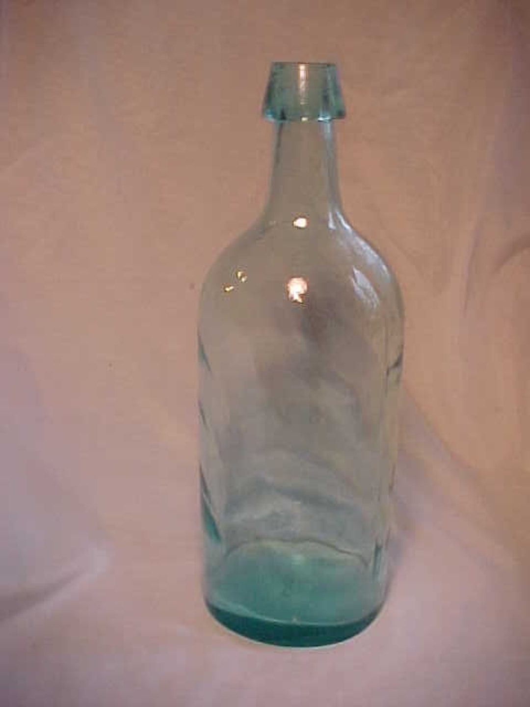 C1860s 1 Gallon Size Dark Aqua Blown Glass Cork Top Demijohn Booze ...