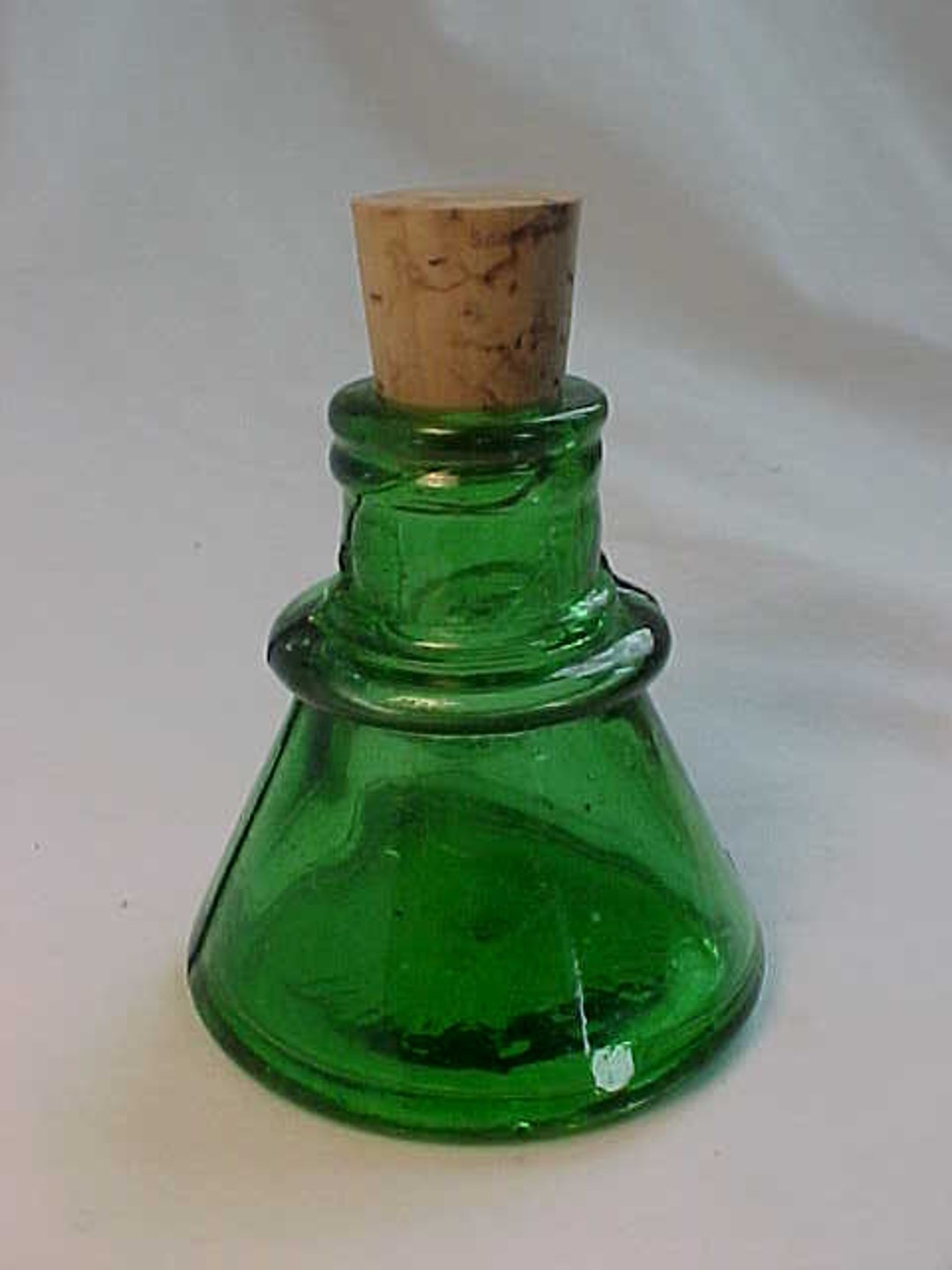 C1880s Carter's 42 Conical Cone Emerald Green Cork Top Blown Glass ...