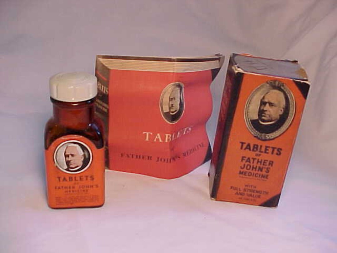 C1930-40s Tablets of Father John's Medicine Carleton & Hovey Co. Lowell ...
