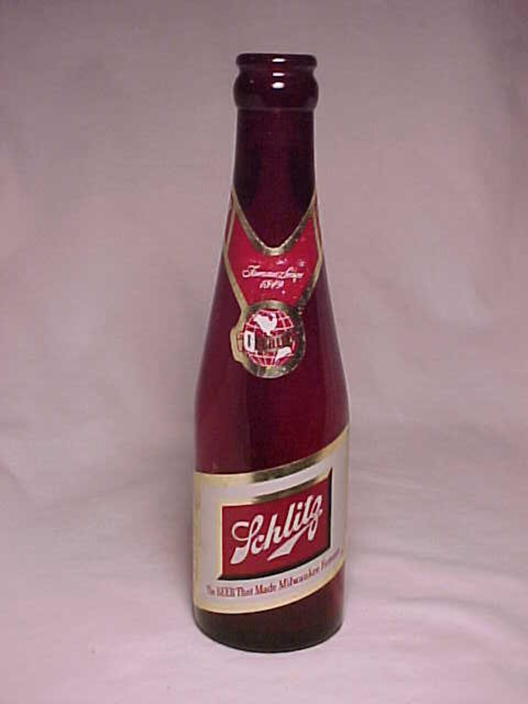 1950 Royal Ruby 7 Ounce Ruby Red Beer Bottle, Used by Schlitz Beer ...