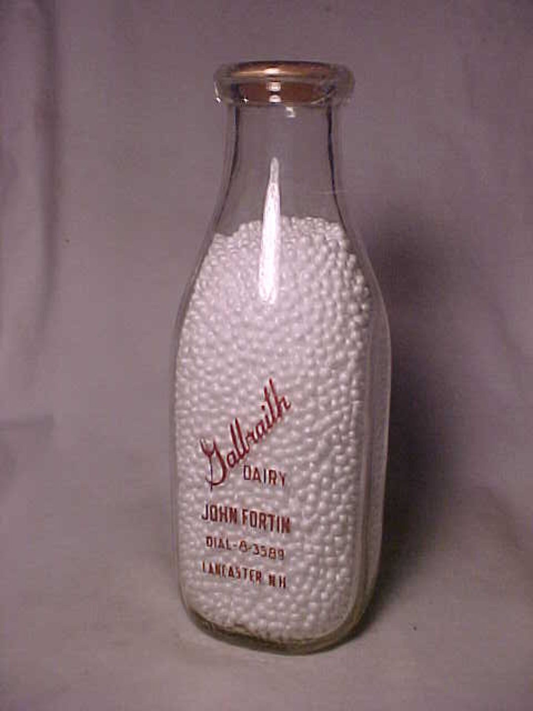 C1950 Galbraith Dairy John Fortin Lancaster N.H. One Quart - Etsy