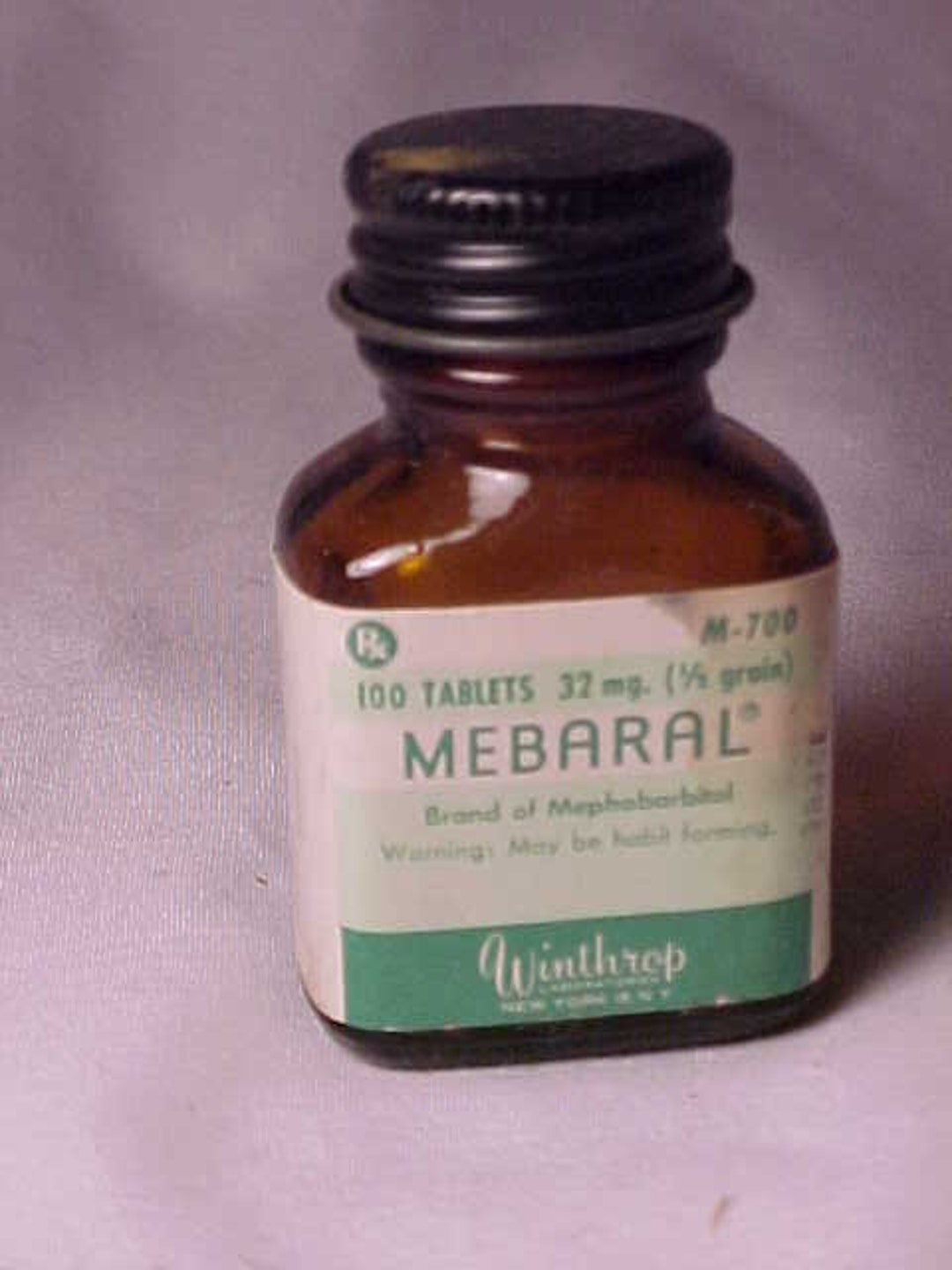 C1950s 100 Tablets M-700 Mebaral Brand of Mephobarbital Winthrop ...