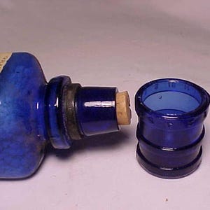 C1899 John Wyeth & Bro., Cobalt Blue Glass Cork Top Dose Cap Patent ...