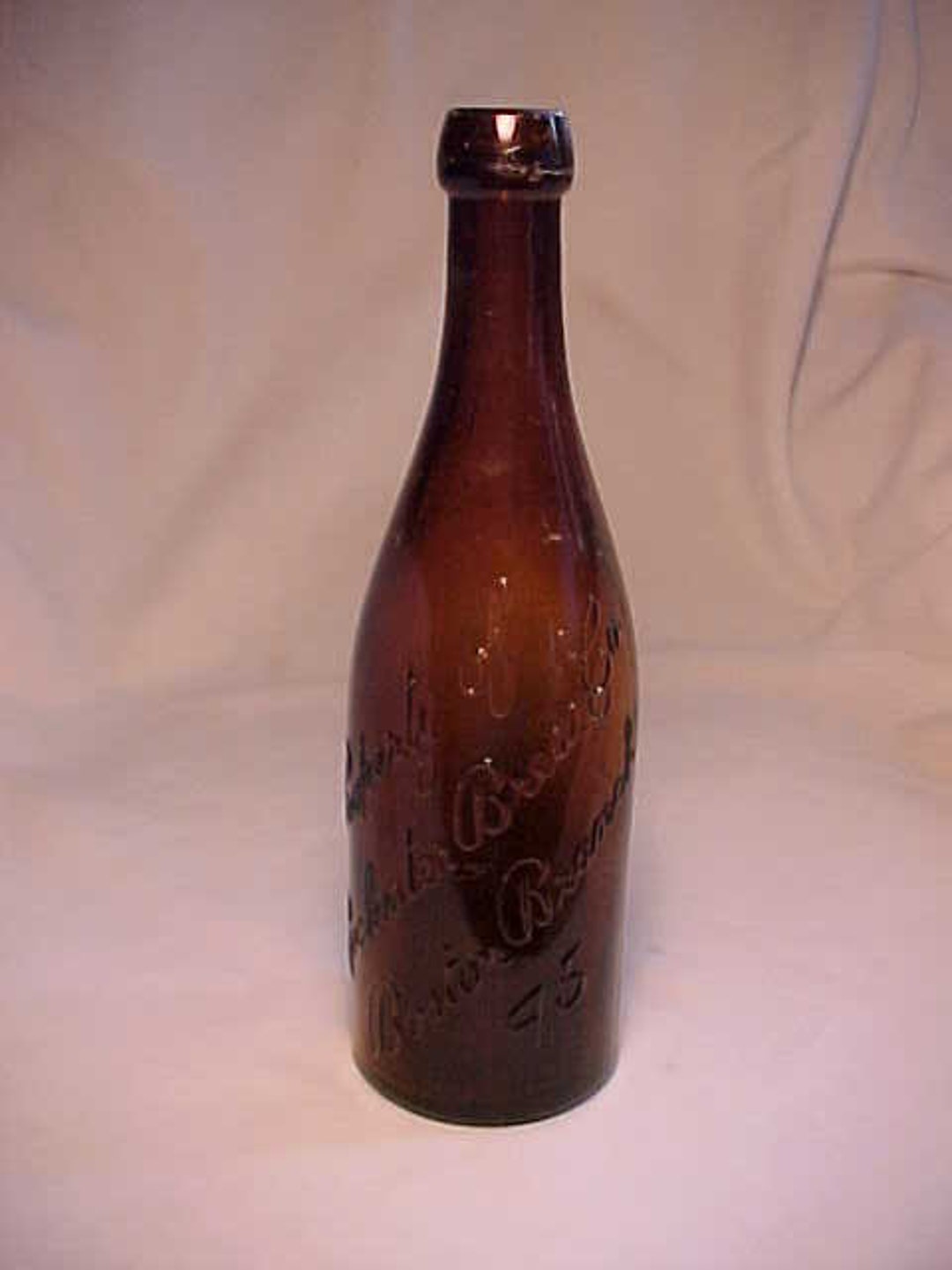 1895 Rochester Brew. Co. Boston, Mass., Amber Blob Top Beer Bottle ...
