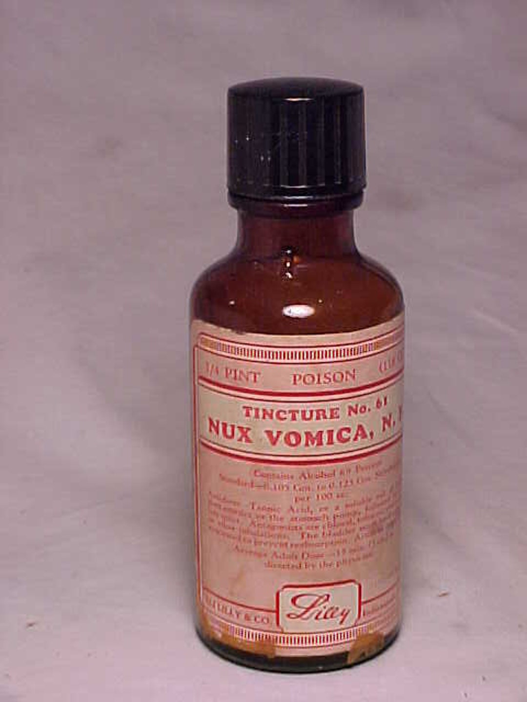 C1930s Tincture No. 61 Nux Vomica Eli Lilly & Co. Indianapolis, Ind ...