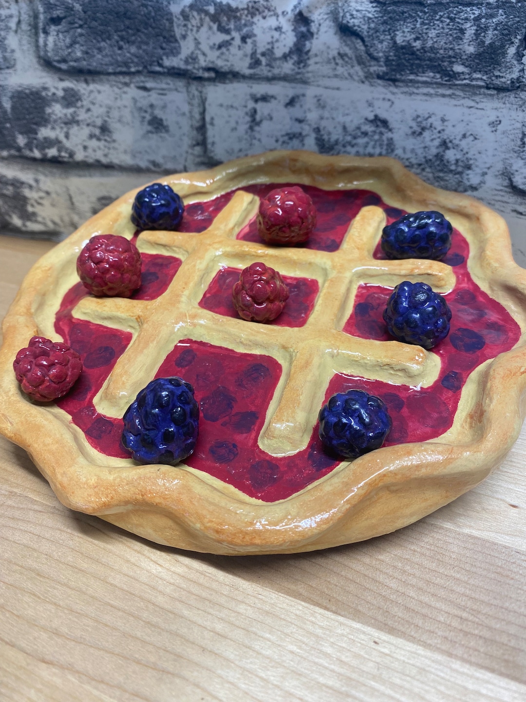 Tic Tac Toe Board, Ceramic Clay, Spring Tictactoe Functional Art Game ...