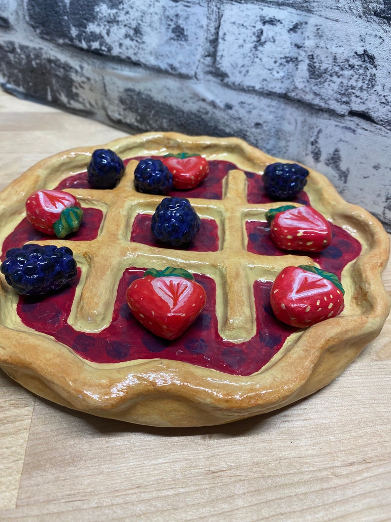 Tic Tac Toe Board, Ceramic Clay, Gift Breakfast Tictactoe Game Handmade ...