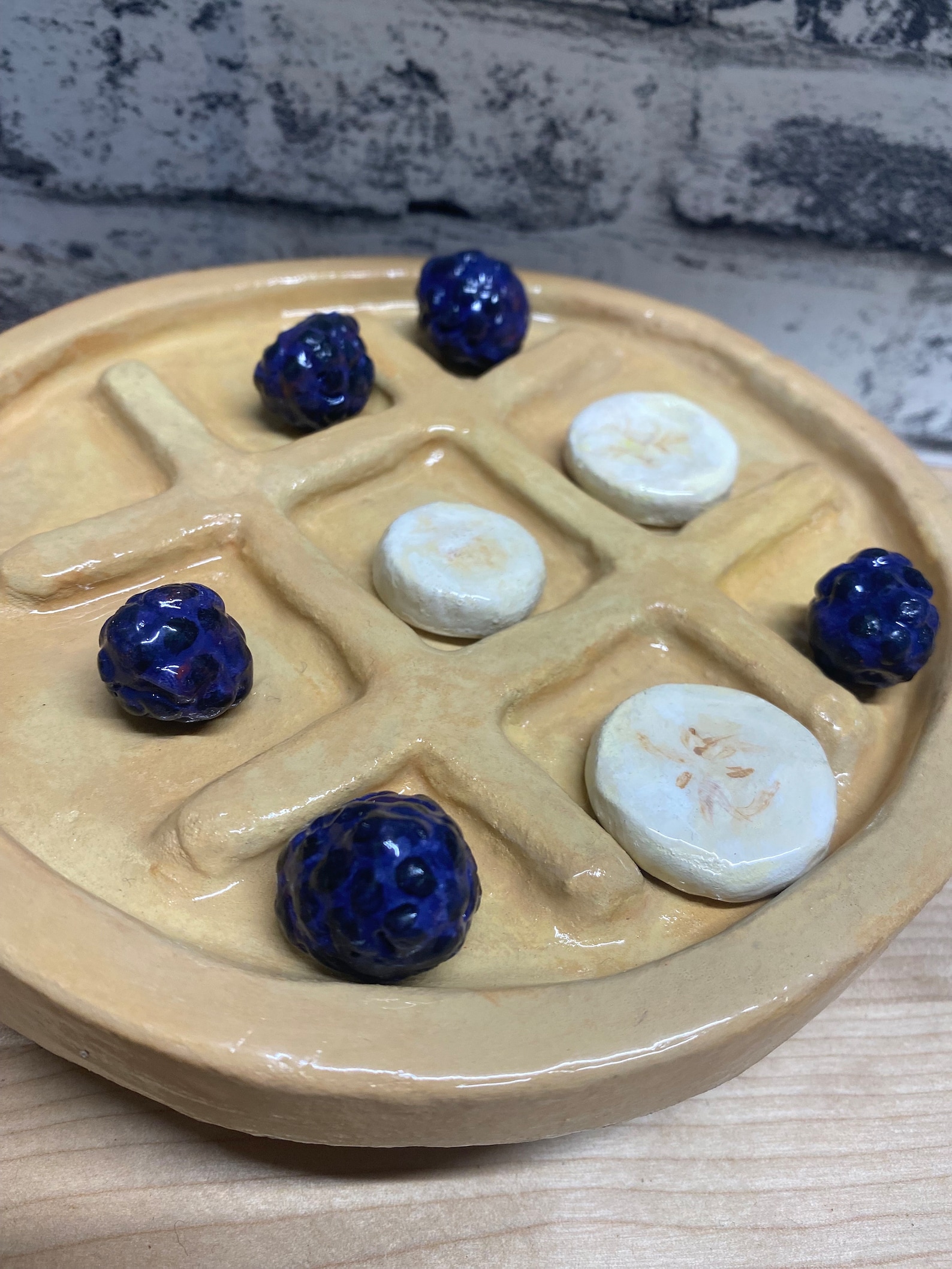 Clay Tic Tac Toe Board, Pancake Waffles Gift Breakfast Tictactoe Game ...