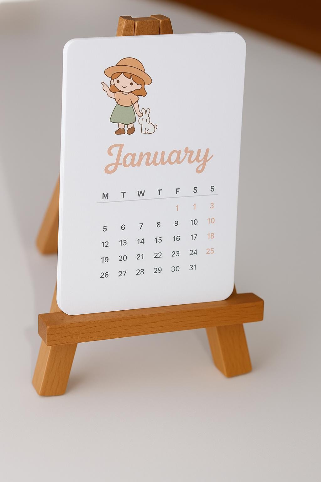 2026 Mini Desk Calendar Printable | Cute 4x6” Monthly Calendar | Small ...