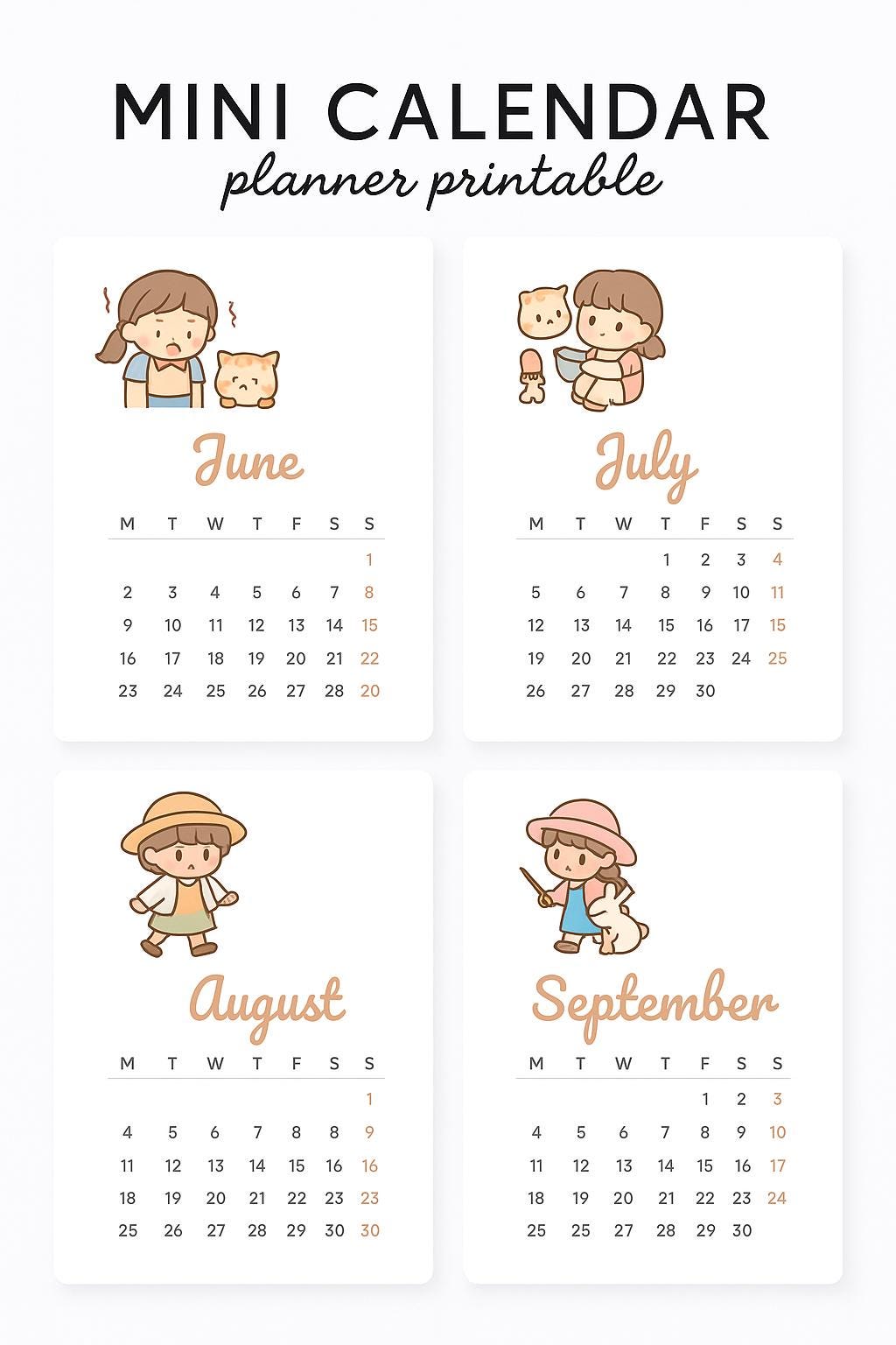 2026 Mini Desk Calendar Printable | Cute 4x6” Monthly Calendar | Small ...