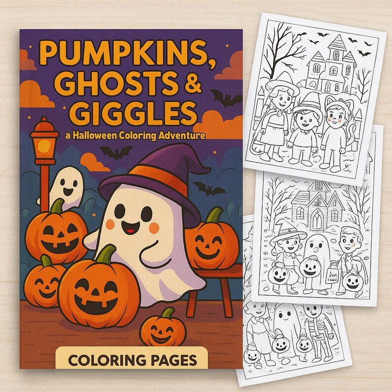 Halloween 2025 Spooky Cuties Halloween Coloring Book: 23 Printable ...