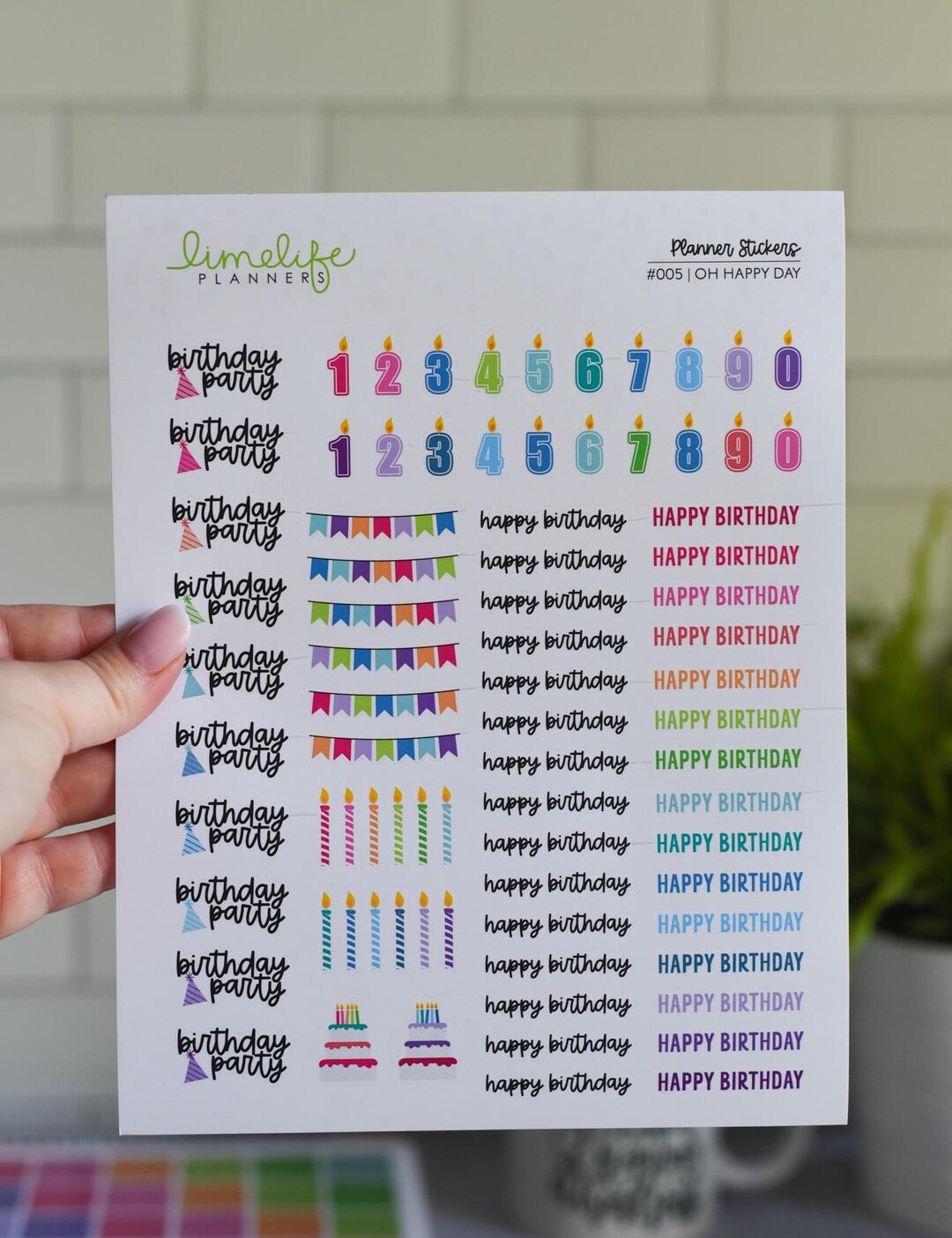 Oh Happy Day Birthday Planner Stickers - Etsy