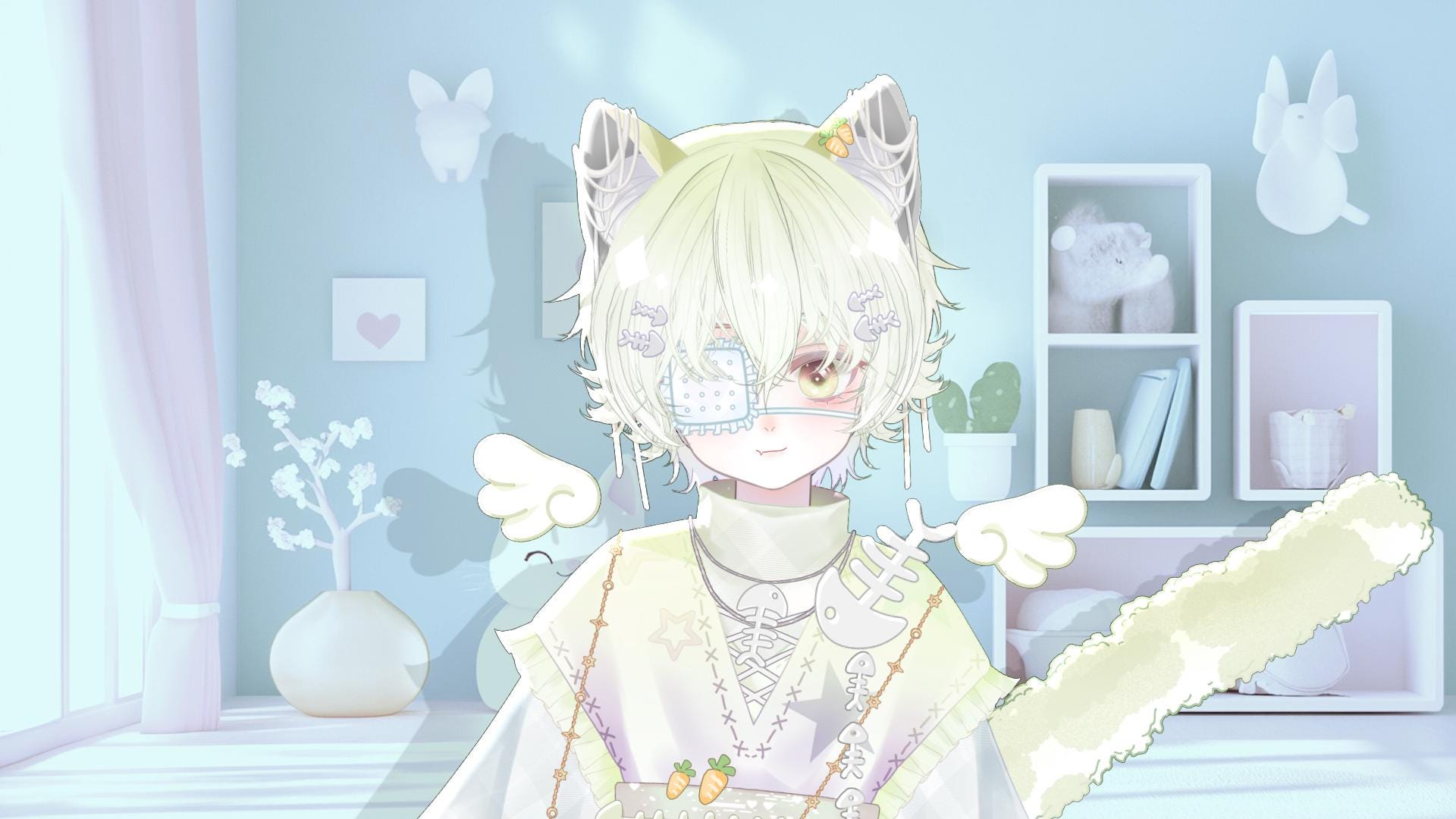 Live2d Model 【neko Green Ver.】 Vtuber Model - Etsy
