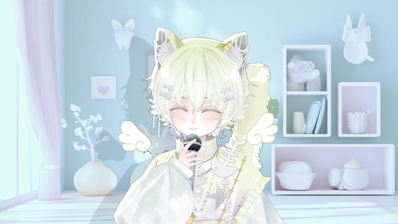 Live2d Model 【neko Green Ver.】 Vtuber Model - Etsy
