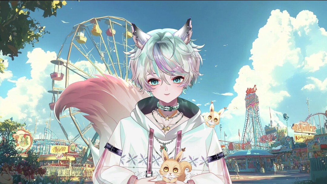 Live2d Model Squirrel Boy 【pink Ver.】 Vtuber Model - Etsy