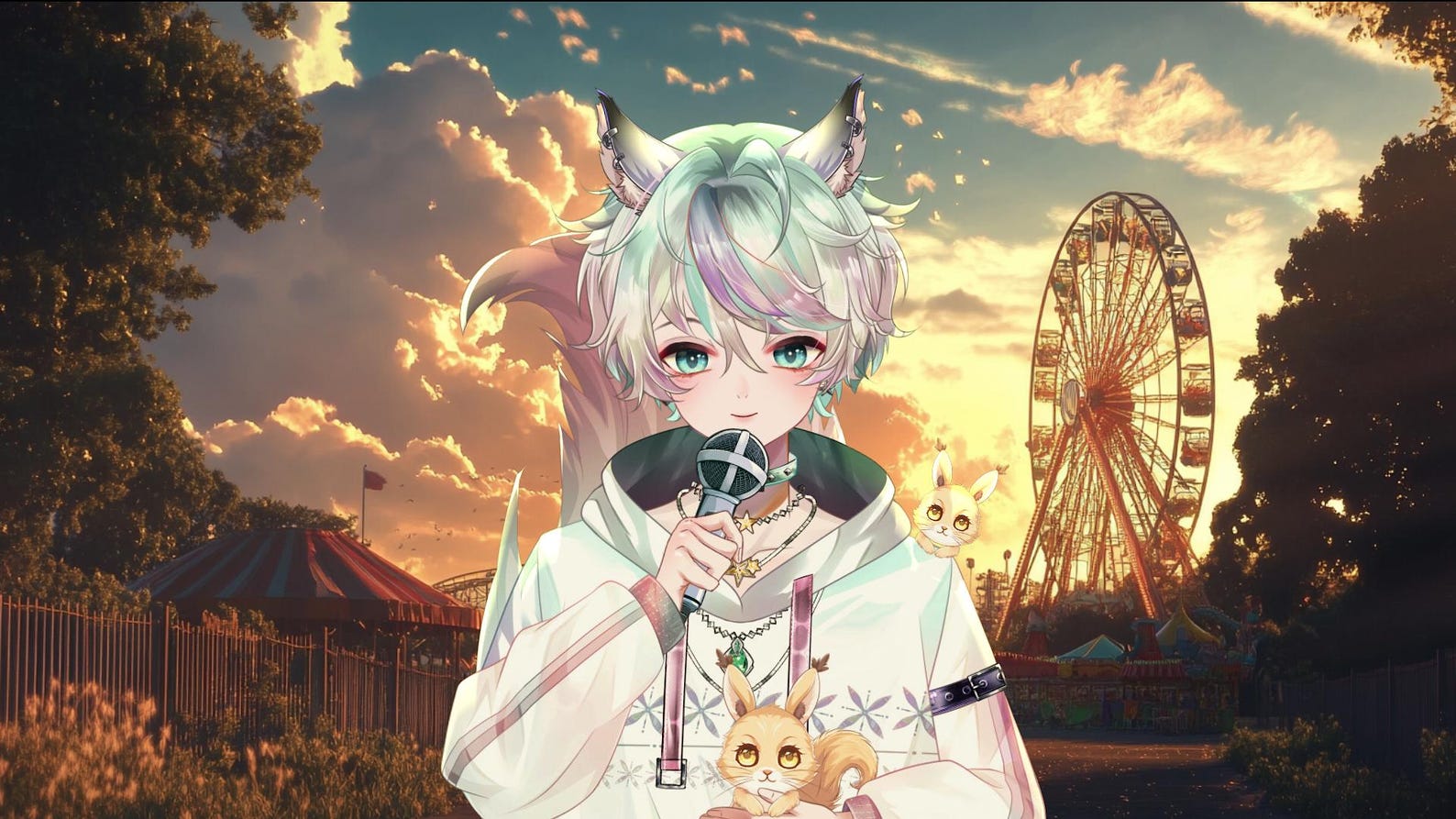Live2d Model Squirrel Boy 【pink Ver.】 Vtuber Model - Etsy