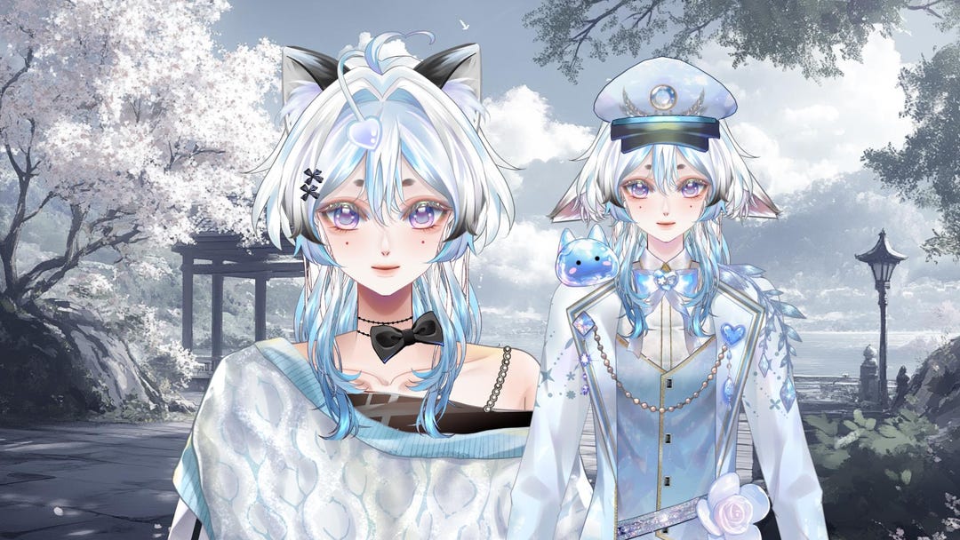 Live2d Model 【silver (dual Form) 】 Vtuber Model - Etsy