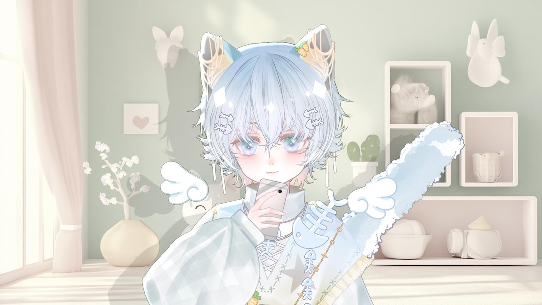 Live2d Model 【neko Blue Ver.】 Vtuber Model - Etsy