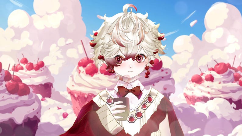 Live2d Model 【cherry Cake】 Vtuber Model - Etsy