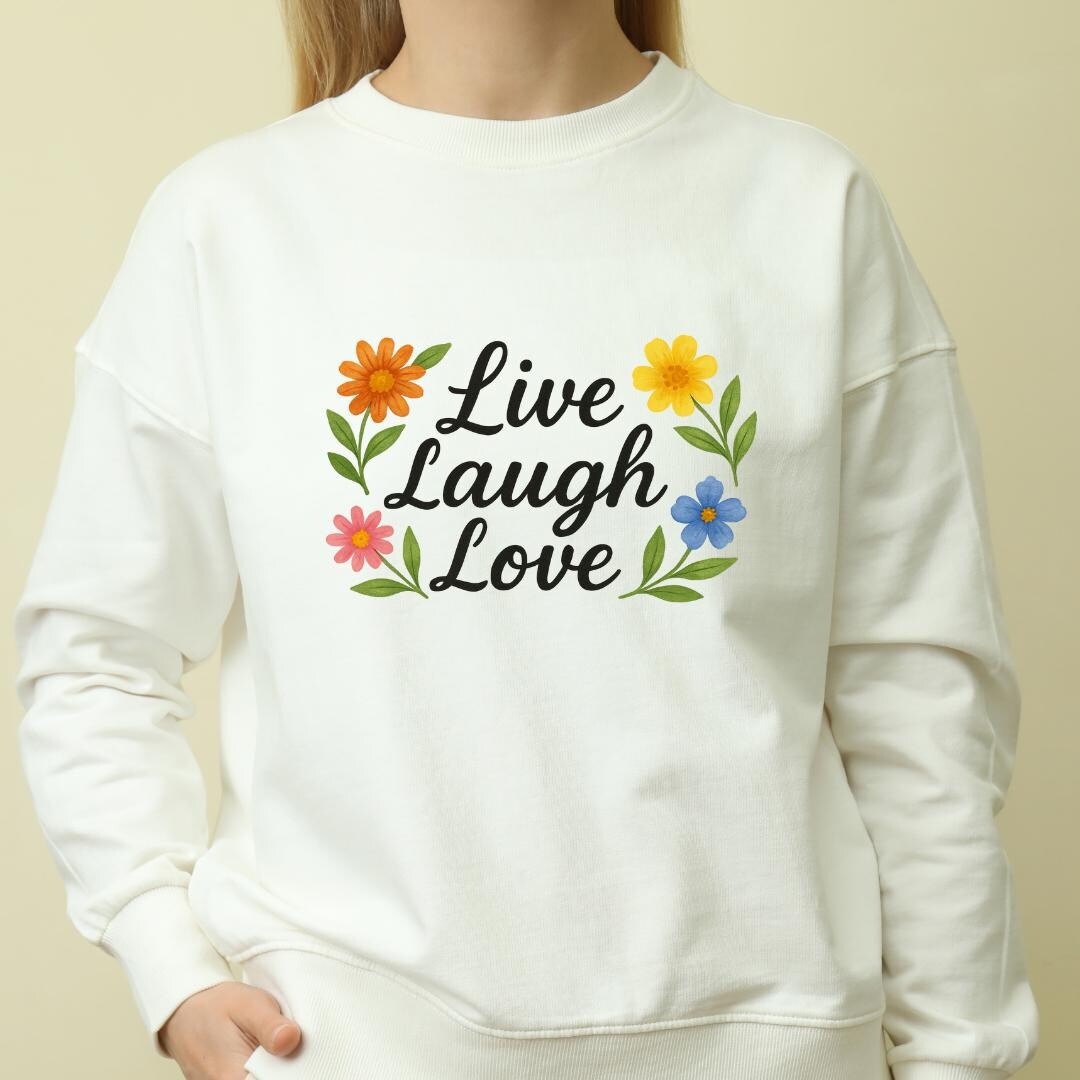 Live Laugh Love PNG Floral Inspirational Quote Digital Download ...