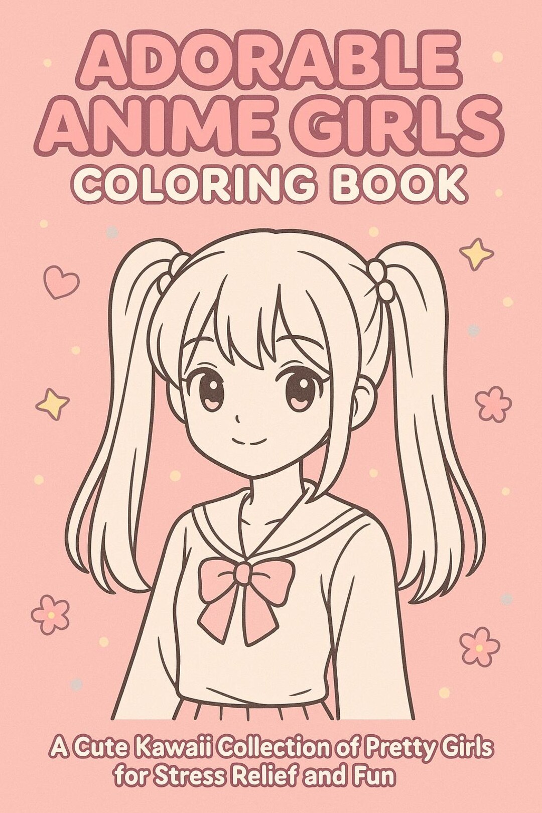 Adorable Anime Girls Coloring PDF Book 100 Cute Kawaii Manga Characters ...