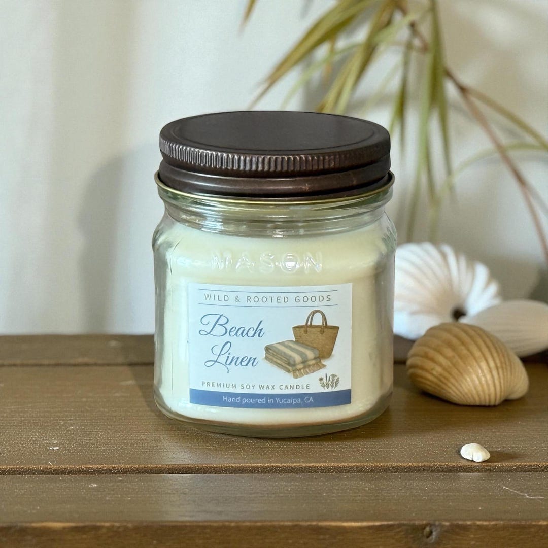 8 Oz. Beach Linen Soy Wax Candle - Etsy