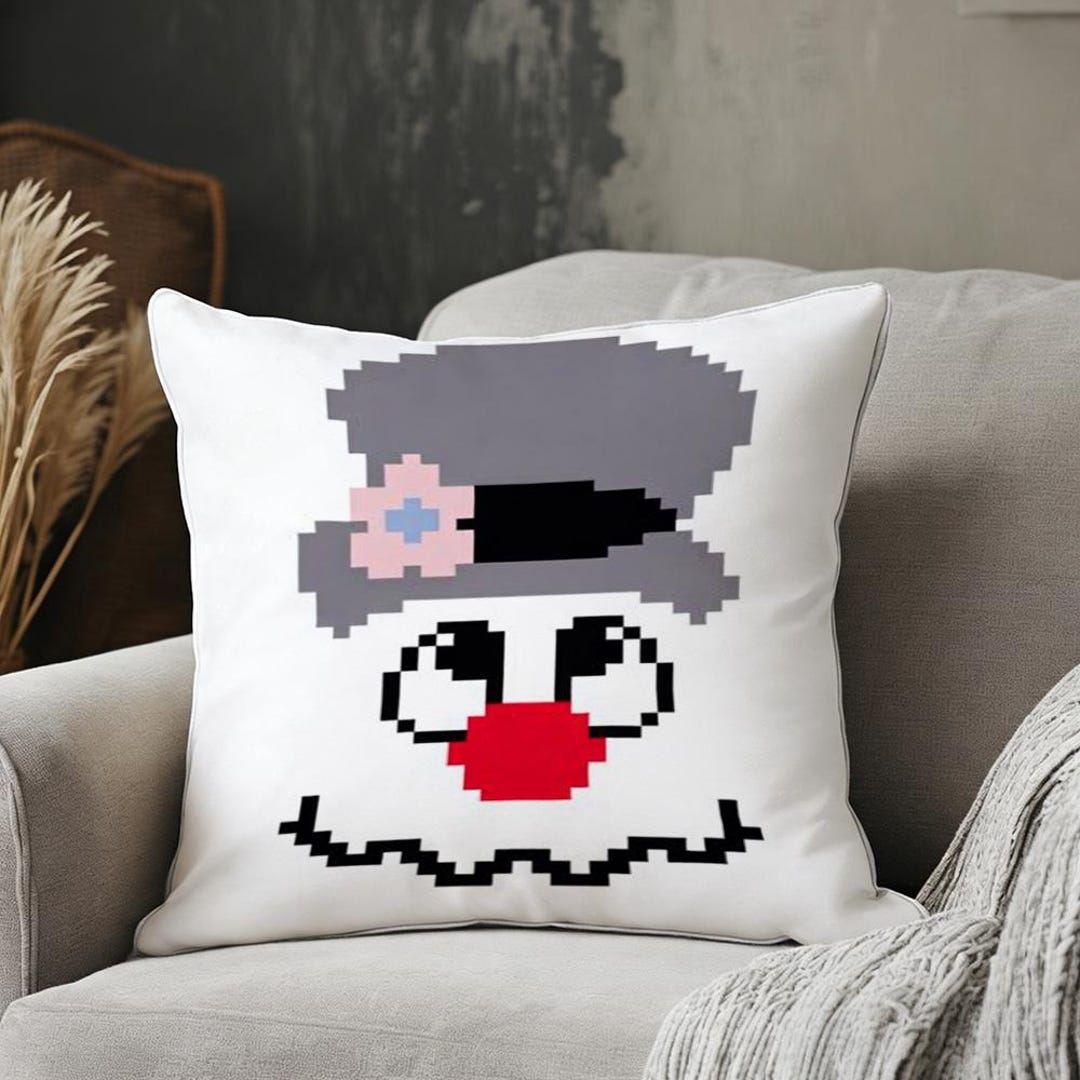 Pixel Art Clown Throw Pillow Cover, Funny Circus Cushion Case - Etsy