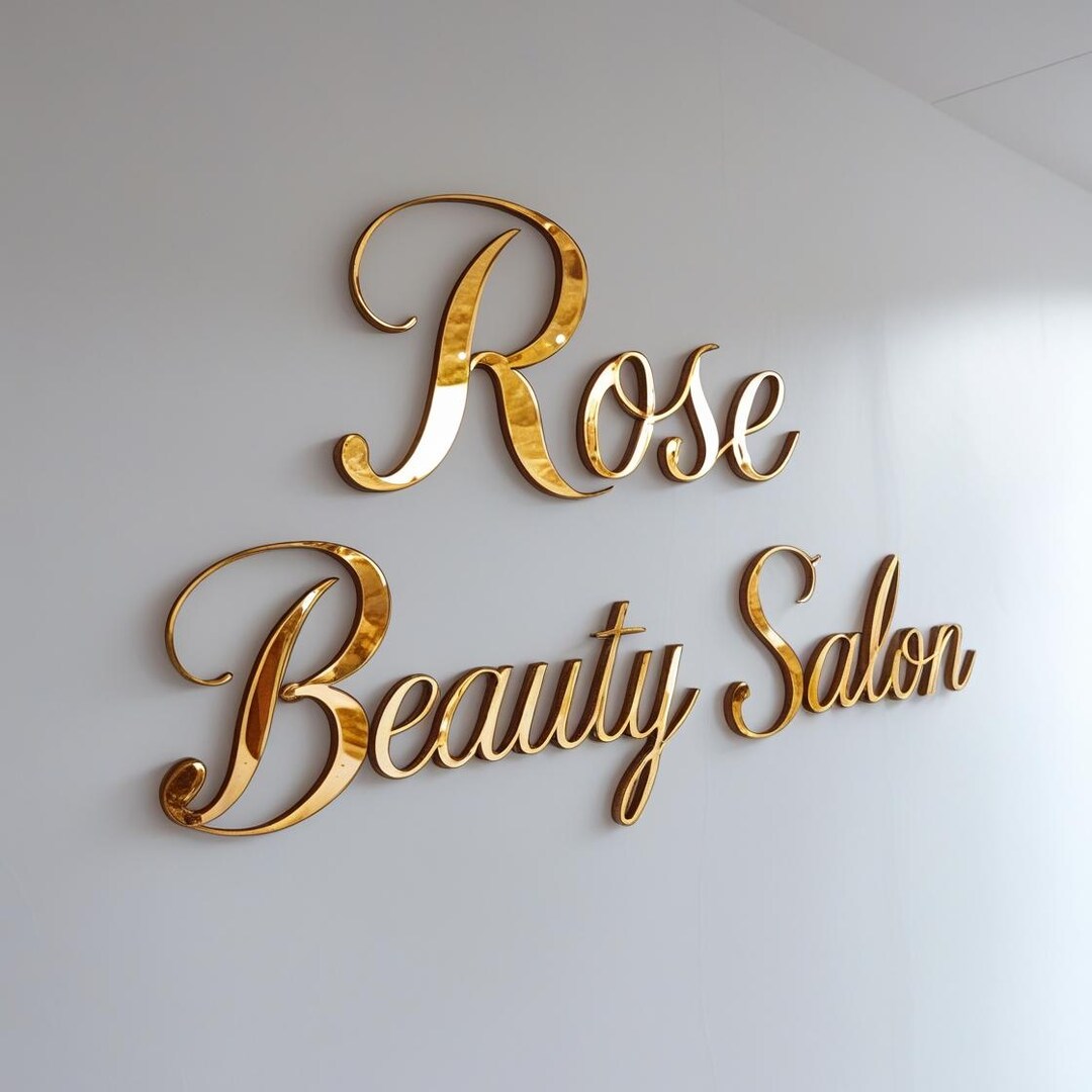 Custom Signage, Logo, Mirror Acrylic Sign, Store Sign, Modern Wall Sign ...