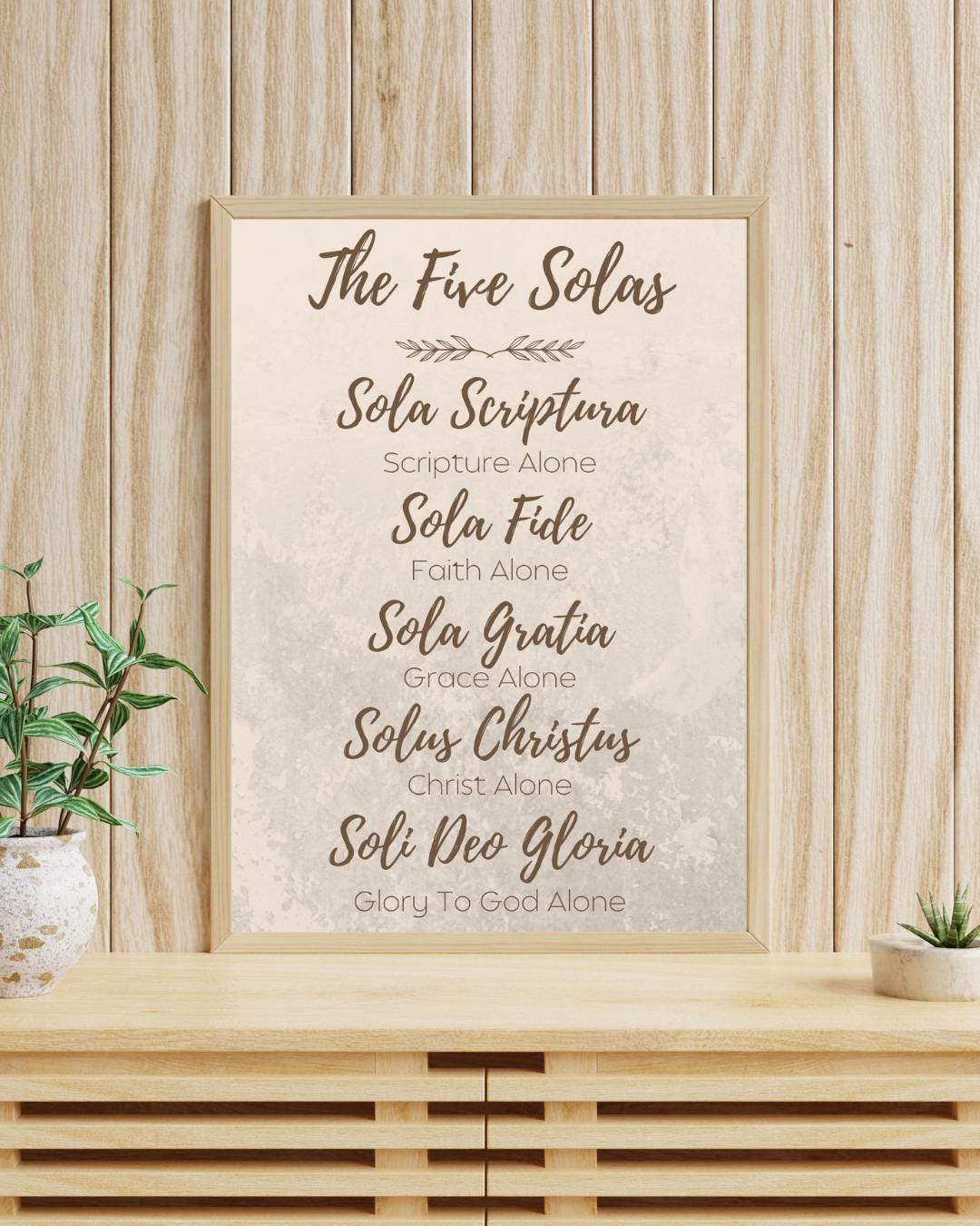 The Five Solas Wall Art Printable • Reformed Christian Digital Download ...