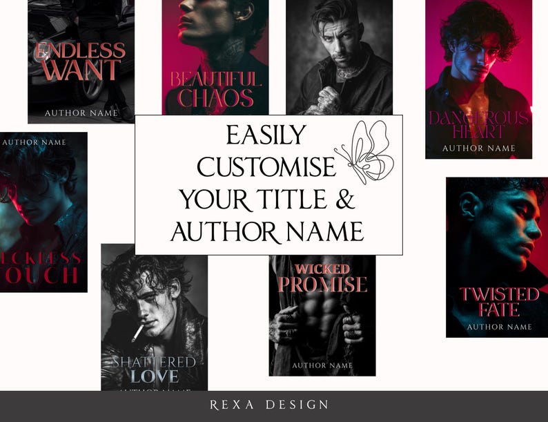 10 Dark Romance Canva Ebook Cover Templates 10 Neon Photos Book ...