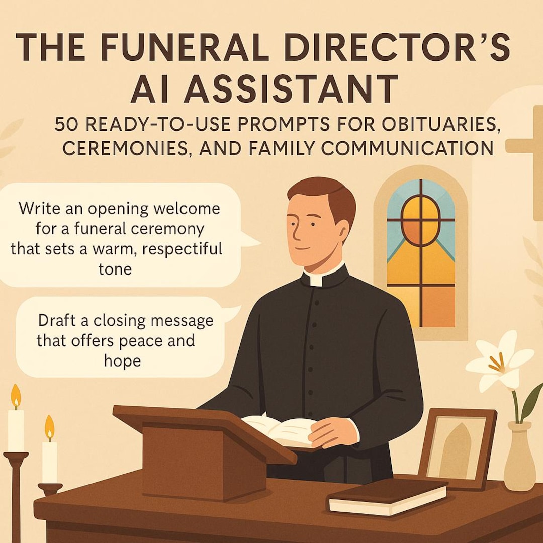 Funeral Director AI Prompts, Obituaries, Eulogies (PDF, DOCX) - Etsy