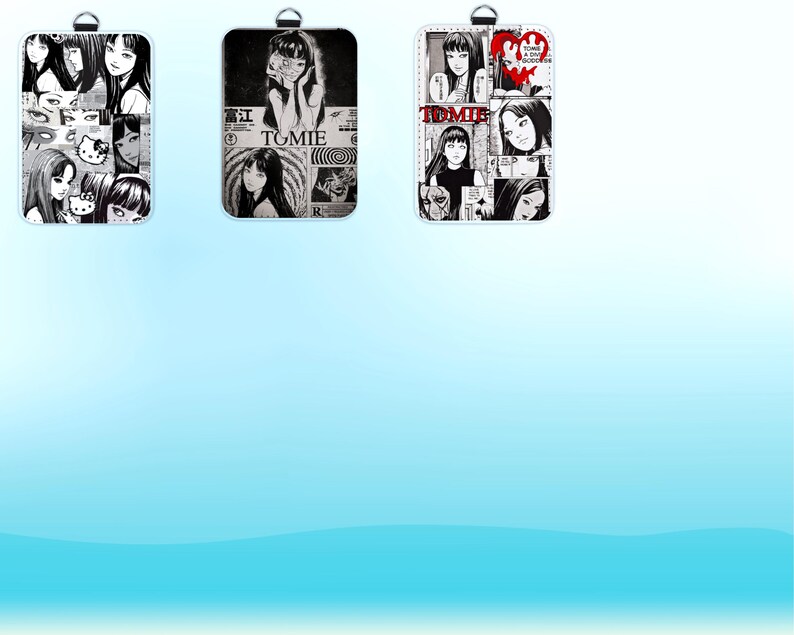 Personalized ID Badge Holder, Card Holder, Tomie Gothic Manga Collage ...