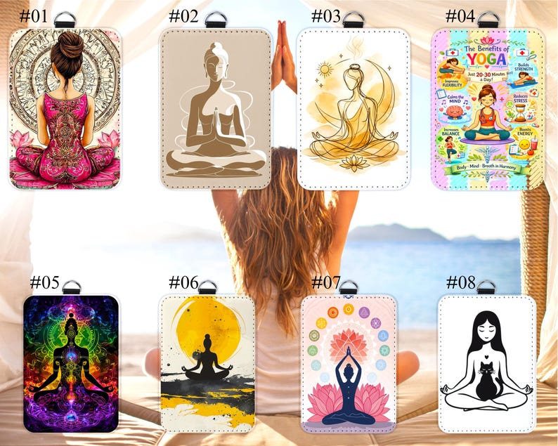 Personalized Yoga Benefits ID Badge Holders - Colorful - Etsy UK
