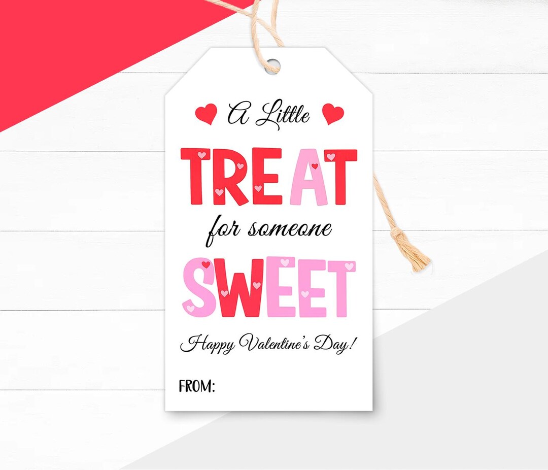 Valentine’s Day Gift Tags Printable: Sweet Treat Valentine Tag, Red ...